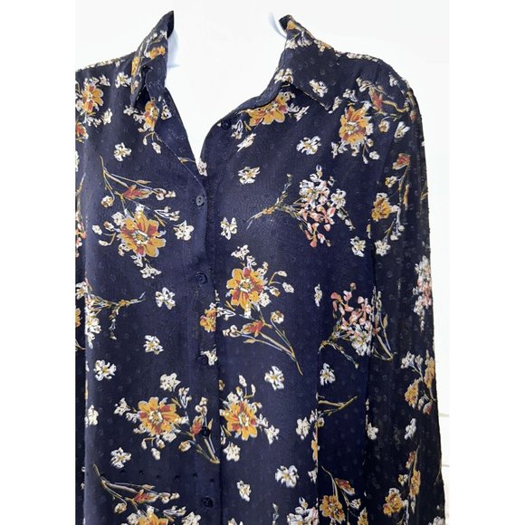 Jules & Leopold | Tops | Jules Leopold Sz Medium Navy Blue Floral Swiss ...